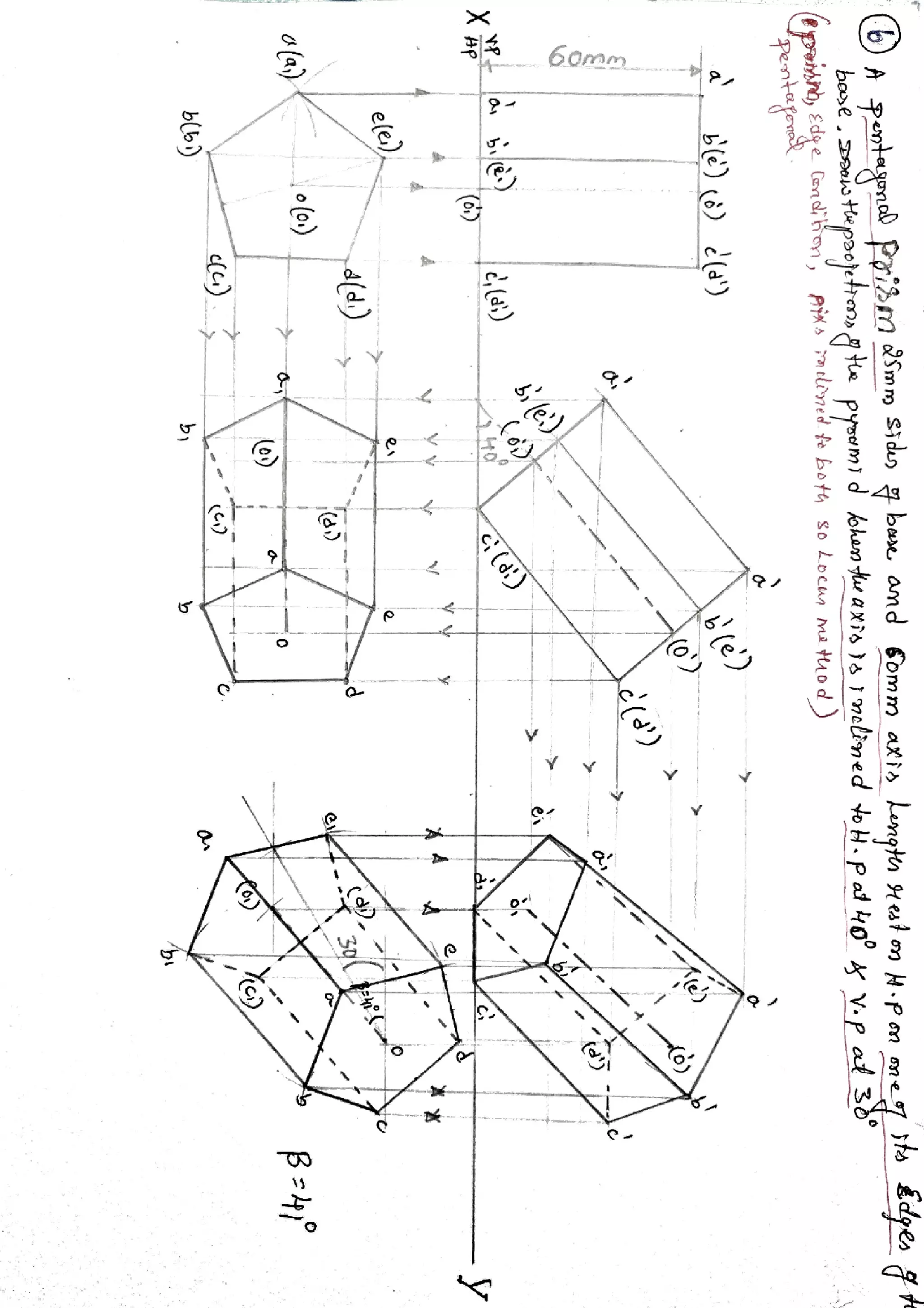 Projection of Solids- Engineering Graphics | PDF