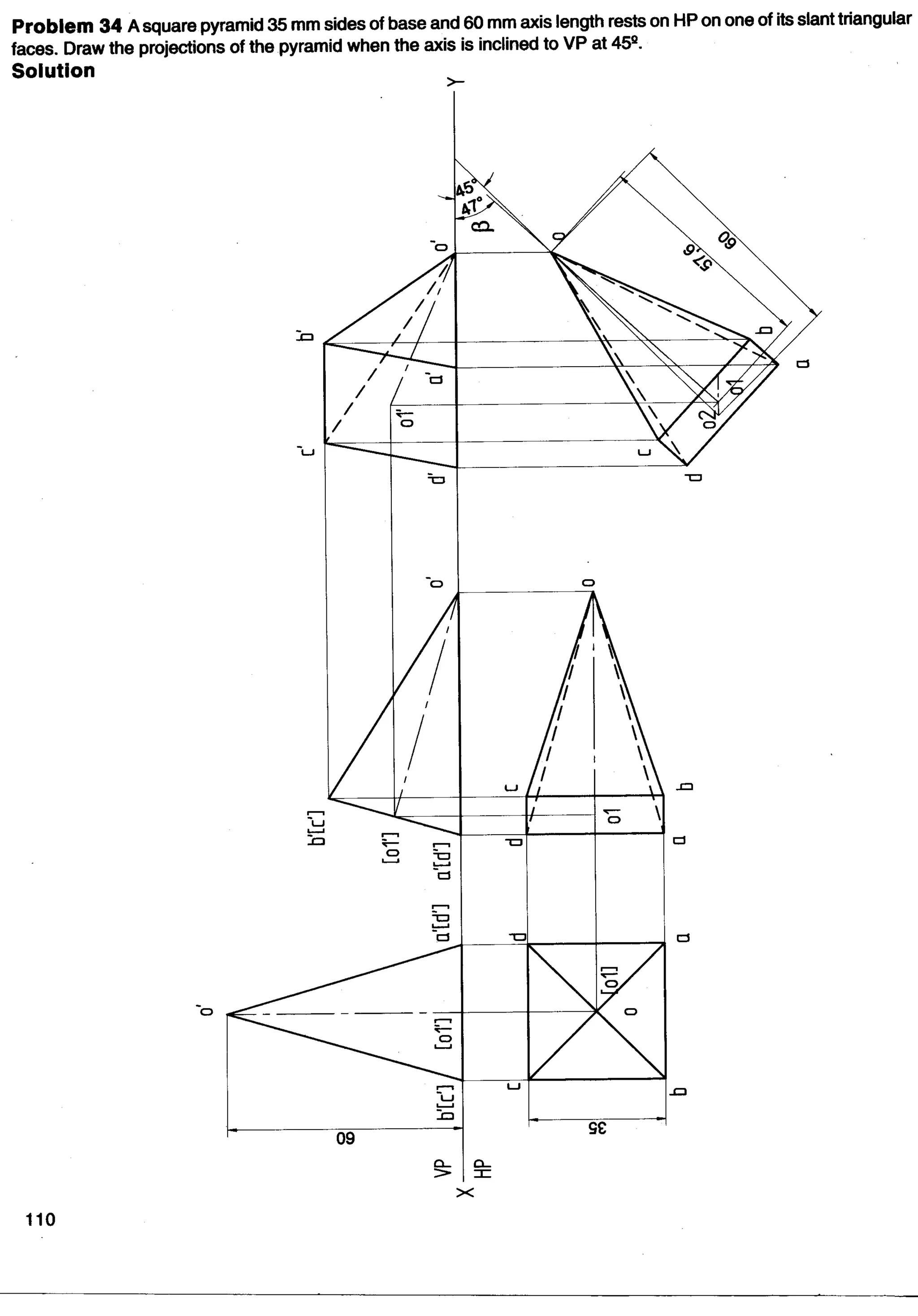 Projection of Solids- Engineering Graphics | PDF