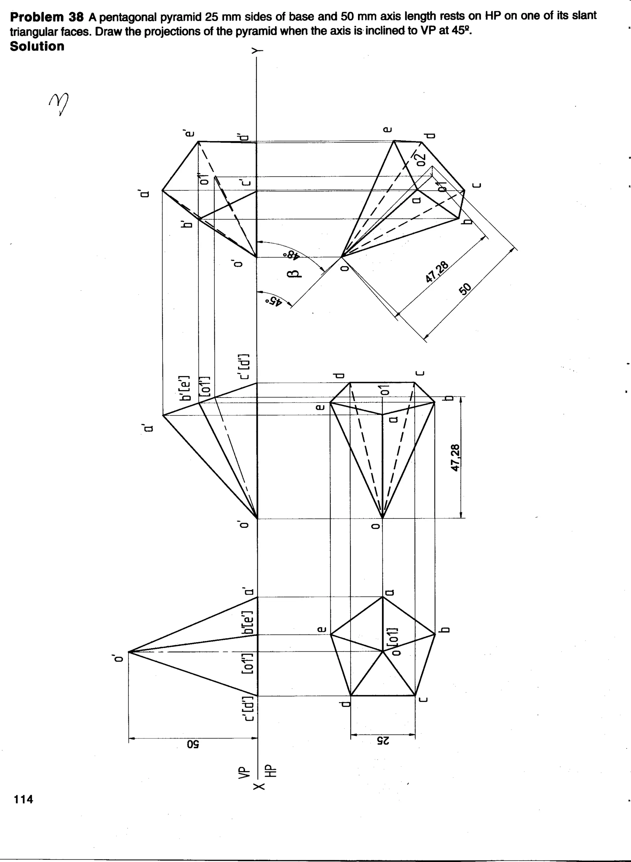 Projection of Solids- Engineering Graphics | PDF