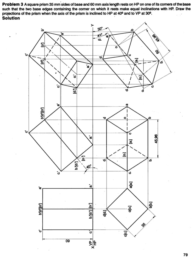 Projection of Solids- Engineering Graphics | PDF