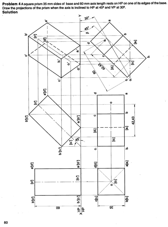 Projection of Solids- Engineering Graphics | PDF