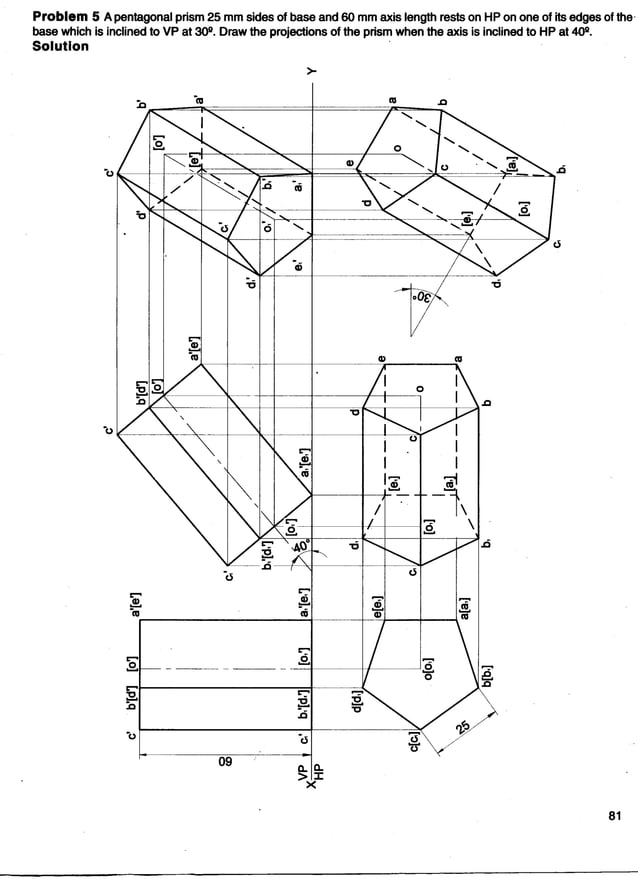 Projection of Solids- Engineering Graphics | PDF