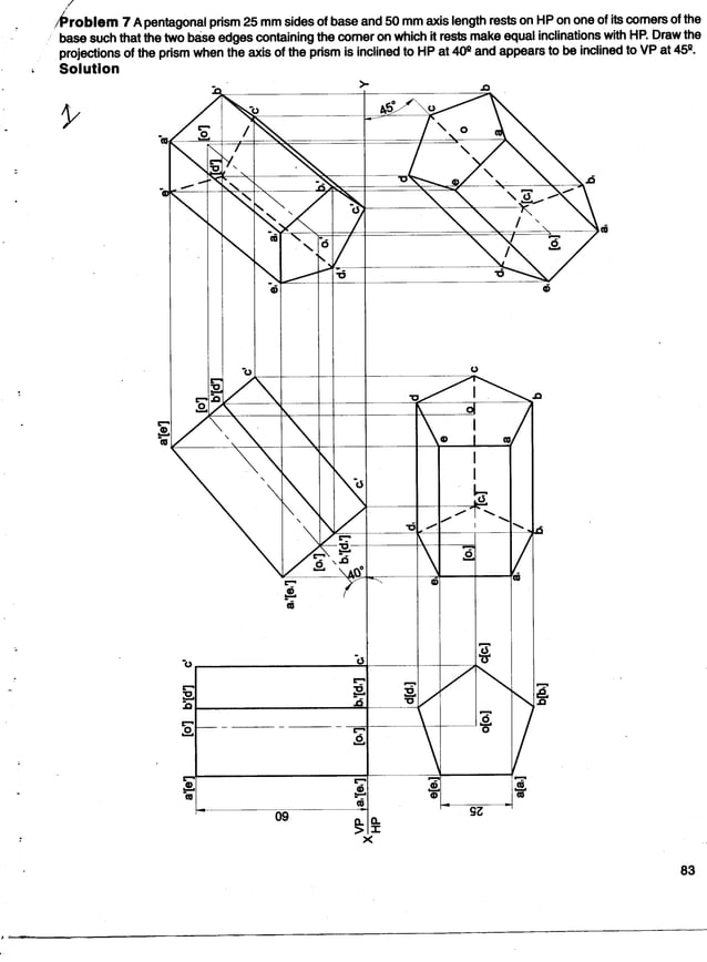 Projection of Solids- Engineering Graphics | PDF