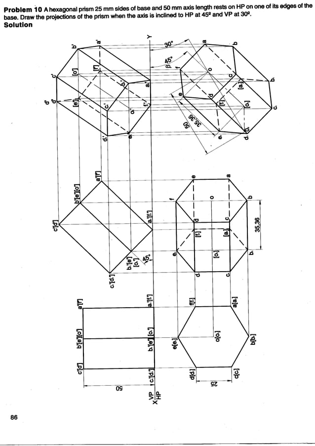 Projection of Solids- Engineering Graphics | PDF