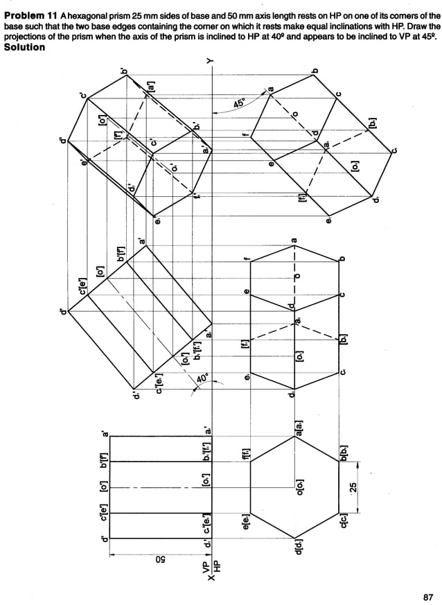 Projection of Solids- Engineering Graphics | PDF
