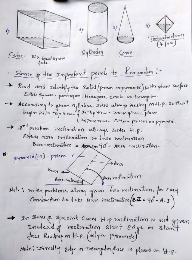 Projection of Solids- Engineering Graphics | PDF