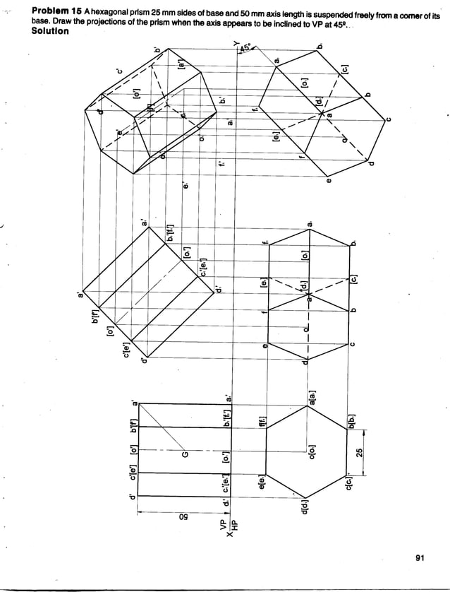 Projection of Solids- Engineering Graphics | PDF