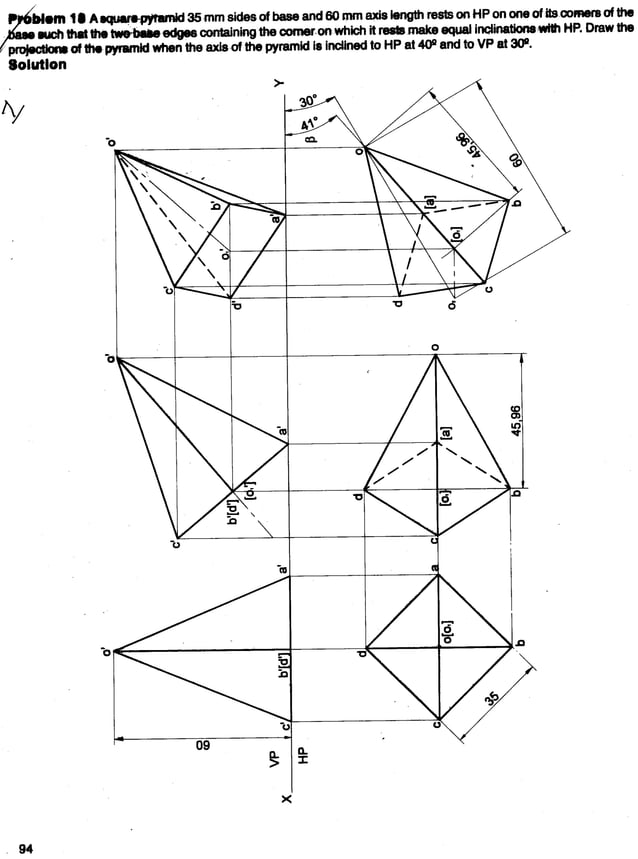Projection of Solids- Engineering Graphics | PDF
