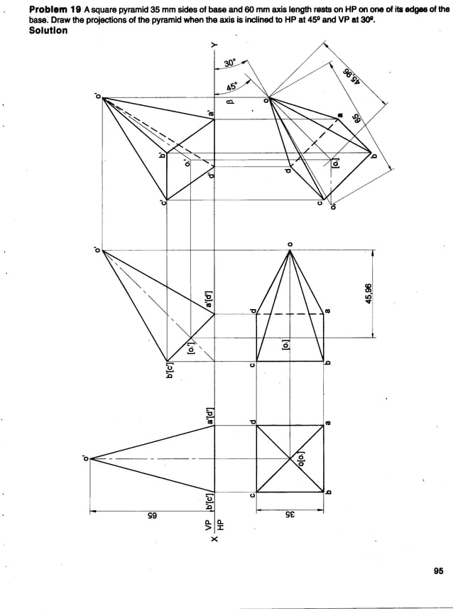 Projection of Solids- Engineering Graphics | PDF