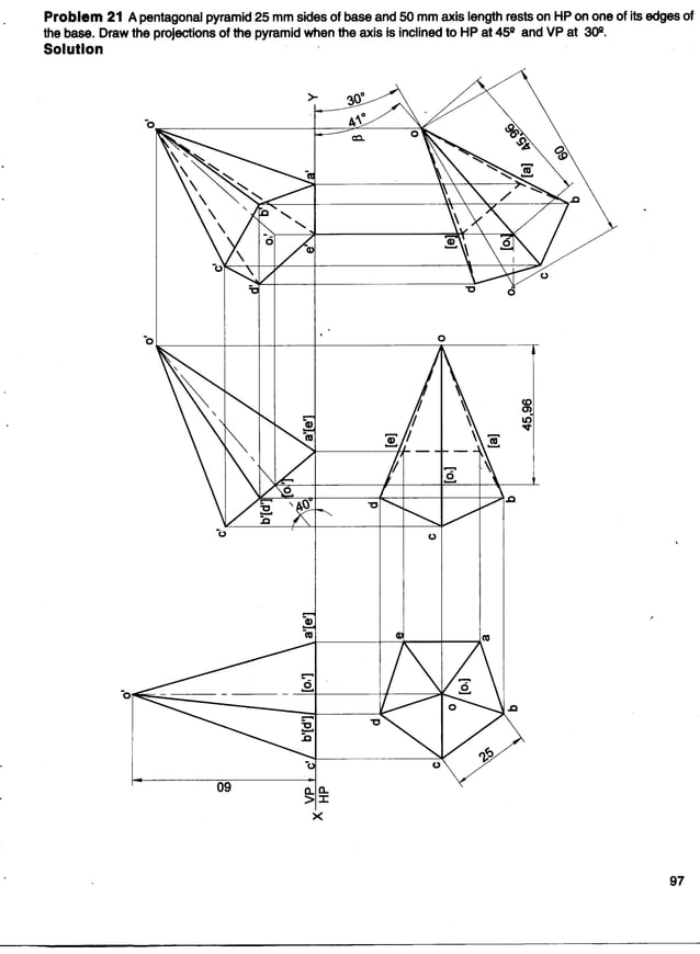 Projection of Solids- Engineering Graphics | PDF