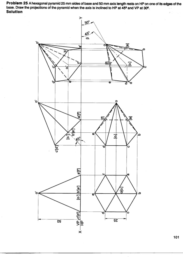 Projection of Solids- Engineering Graphics | PDF