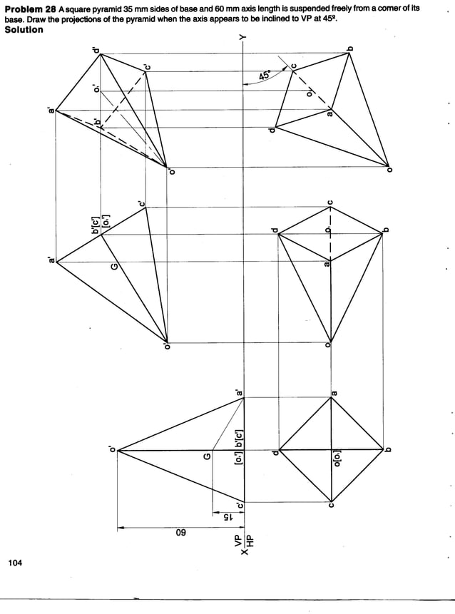 Projection of Solids- Engineering Graphics | PDF