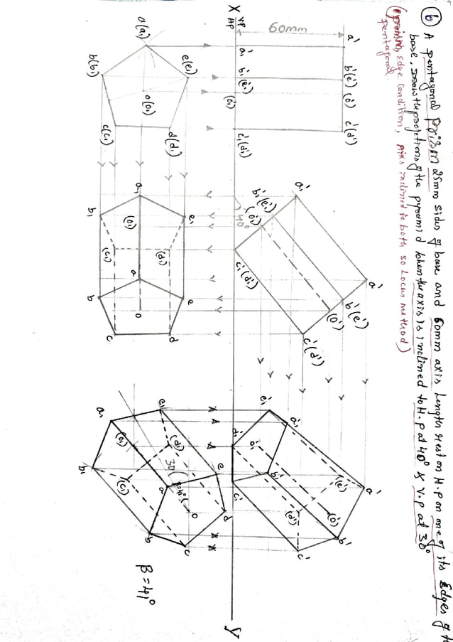 Projection of Solids- Engineering Graphics | PDF