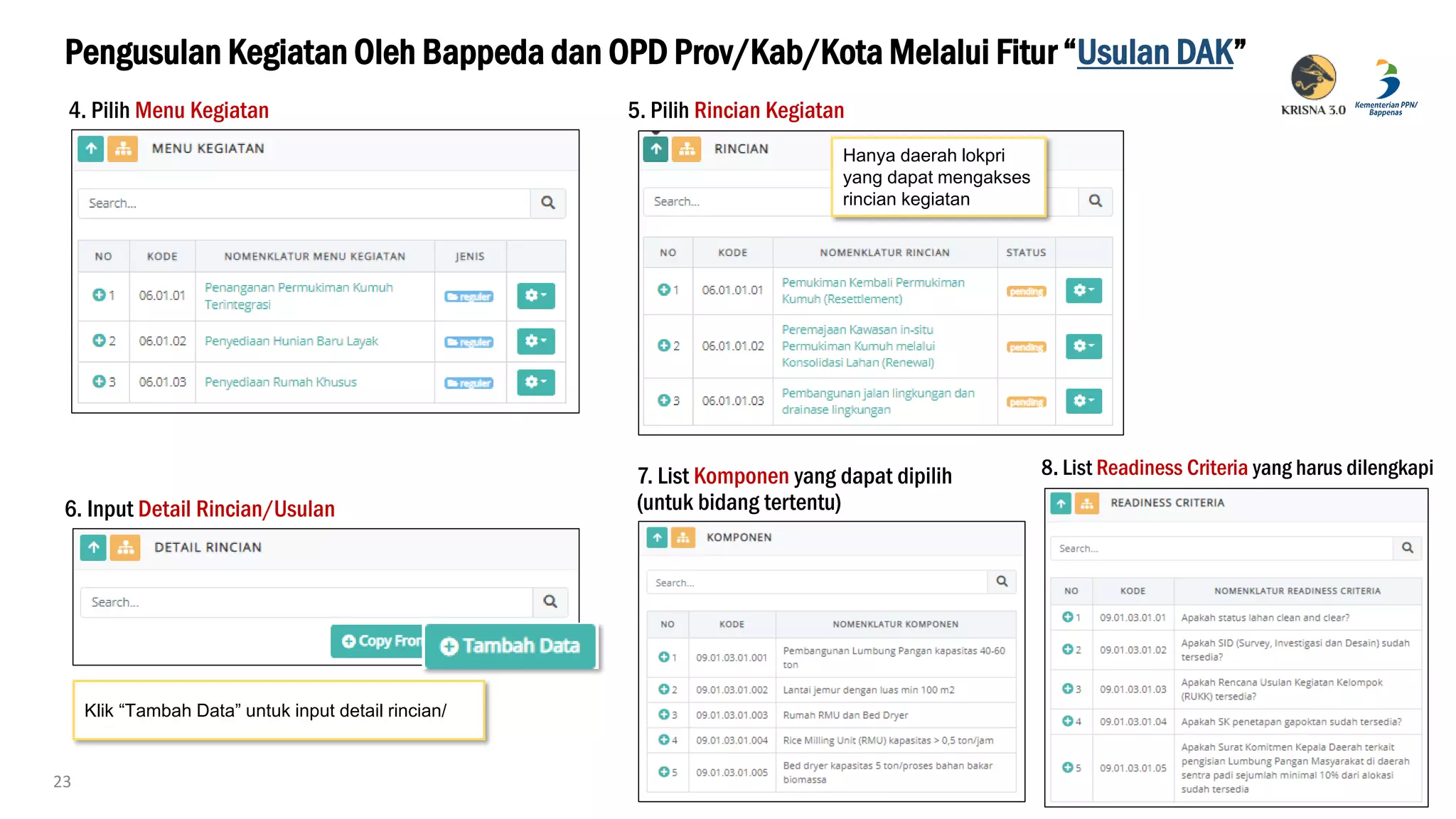 tata cara pengusulan dak 2022 dan manual pengusulan krisna | PDF