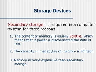 Introduction of storage devices(Brief Knowledge) | PPT