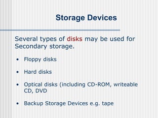 Introduction of storage devices(Brief Knowledge) | PPT
