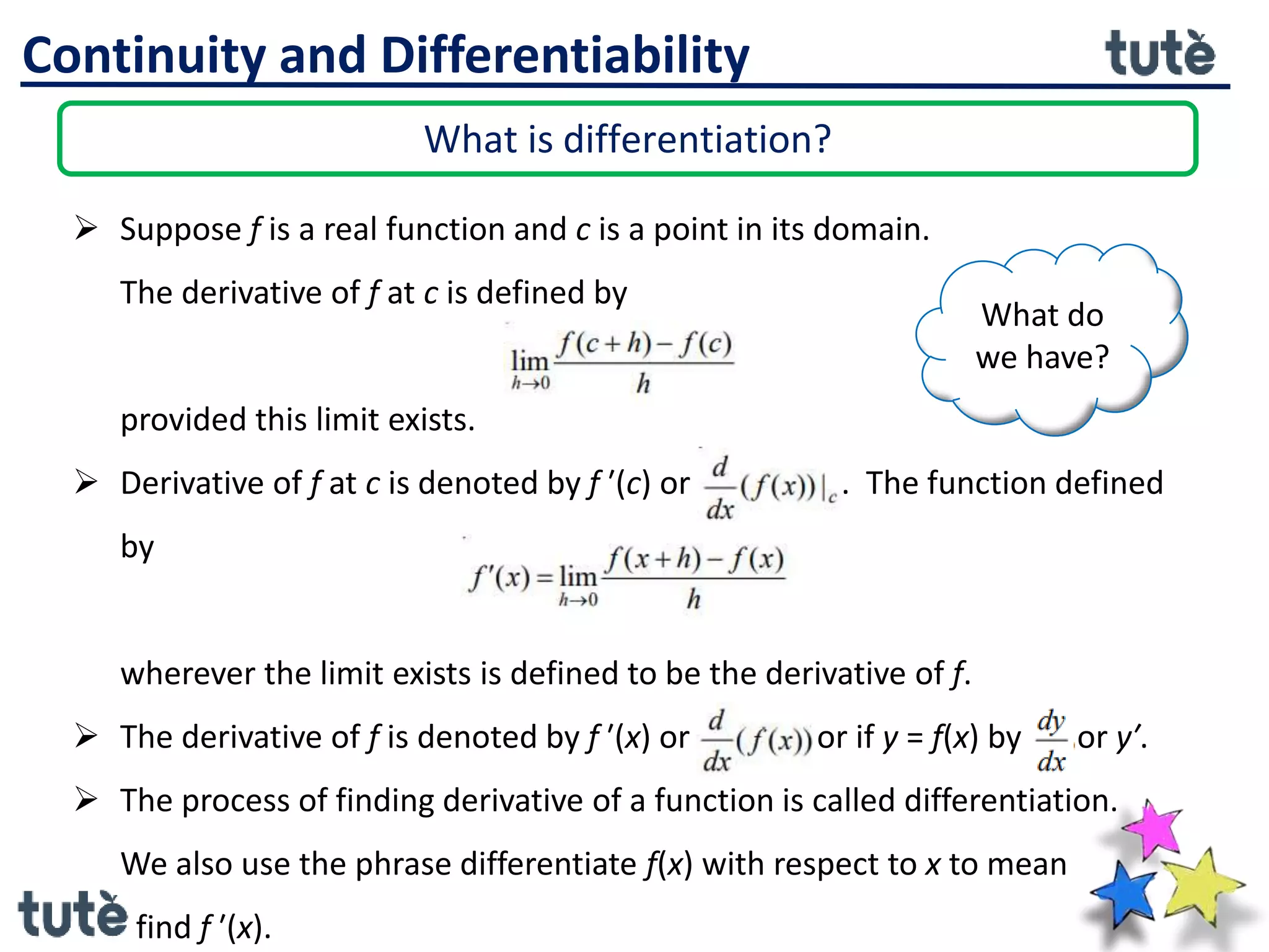 Differentiation introduction, chain rule | PPTX