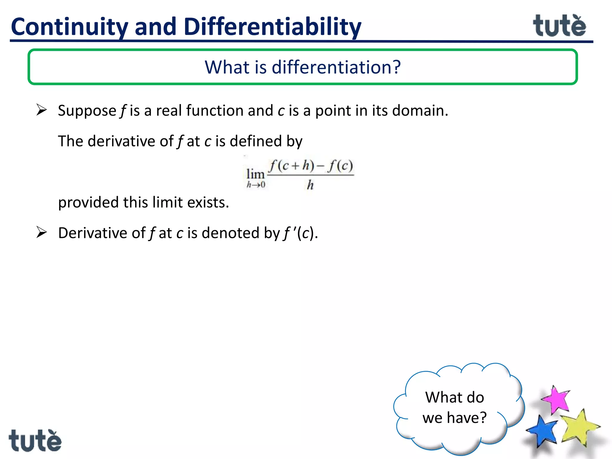 Differentiation introduction, chain rule | PPTX