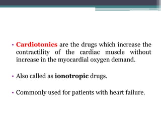 Cardiotonics | PPTX | Heart and Cardiovascular Diseases | Diseases and ...