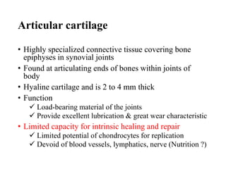 Anatomy of articular cartilage & Osteoarthritis | PPT