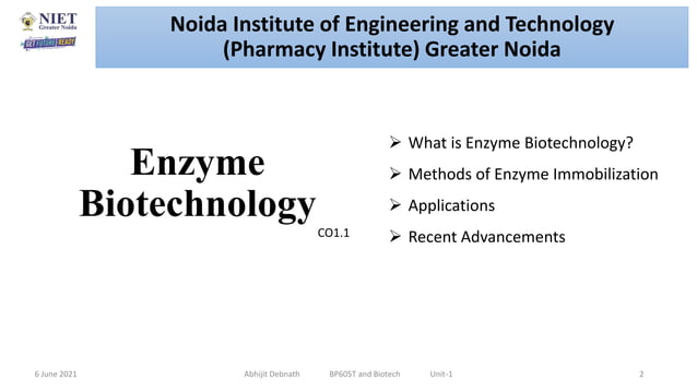 Enzyme Biotechnology | PPTX | Biotech and Biomedical Industry | Industries