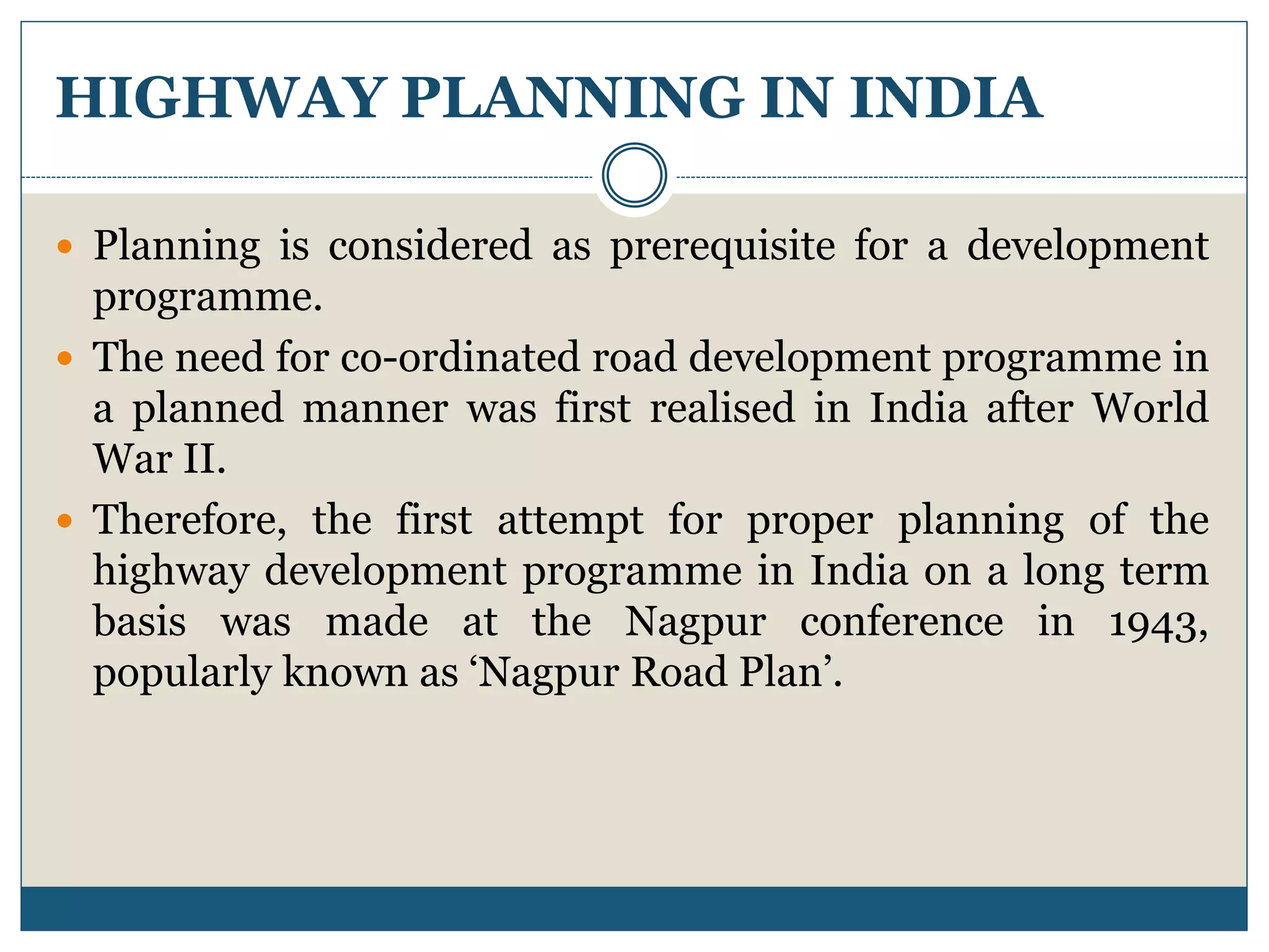2.1 HIGHWAY TRANSPORTATION : HIGHWAY PLANNING AND DEVELOPMENT (TRE ...