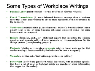 What is Business Writing | PPT | Business | Business and Finance