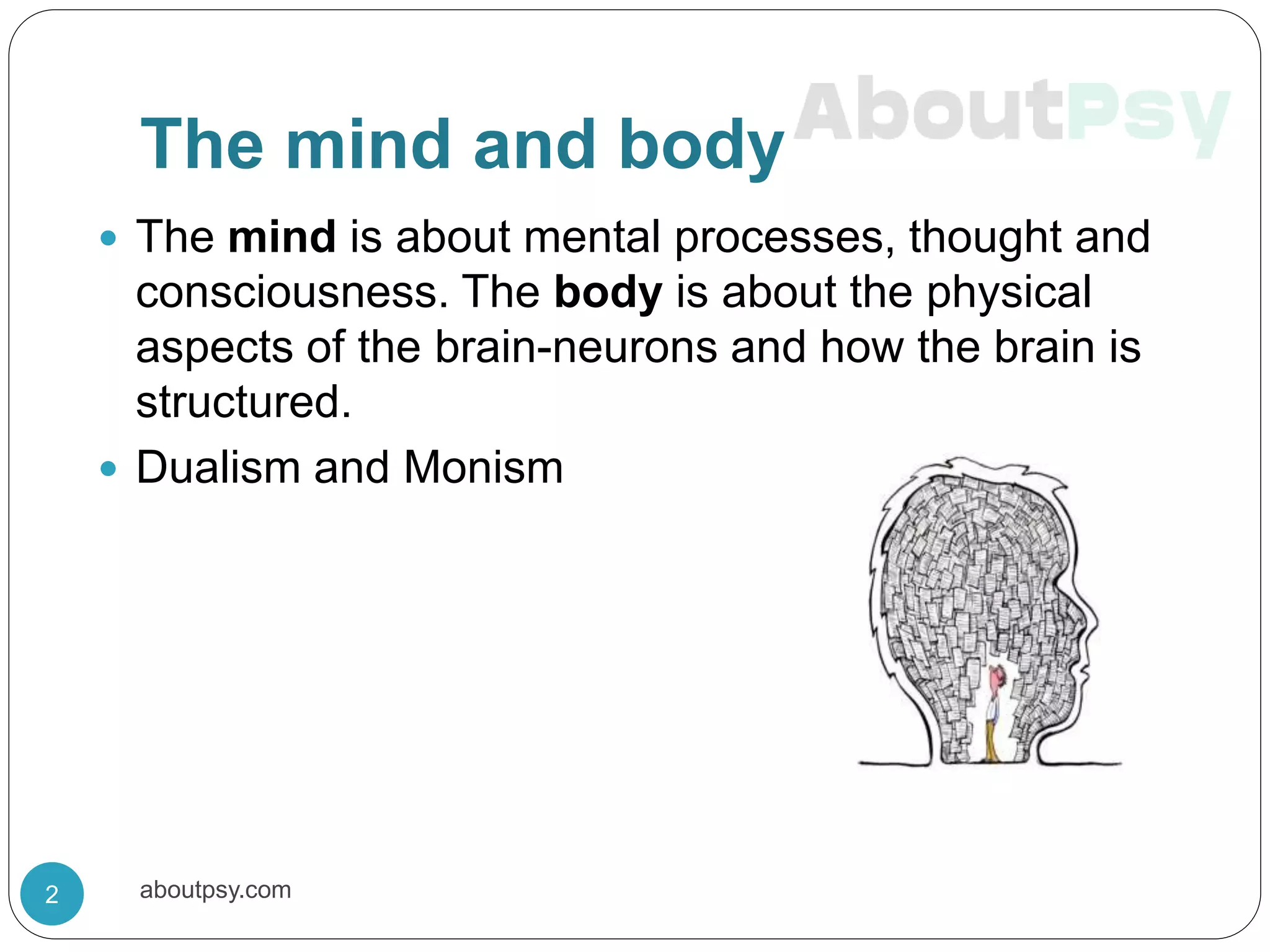 Mind body relationship: Historical perspective|Health psychology ...