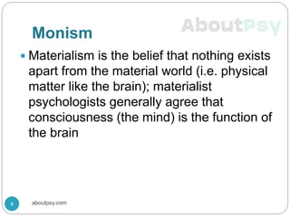 Mind body relationship: Historical perspective|Health psychology ...