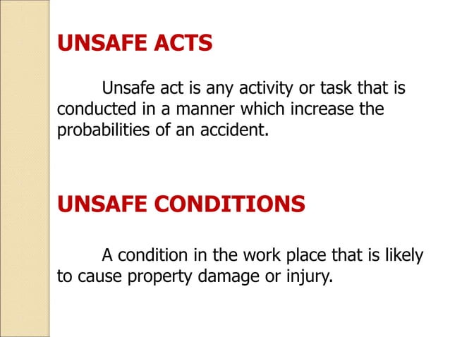 Unsafe Act and Unsafe condition | PPT