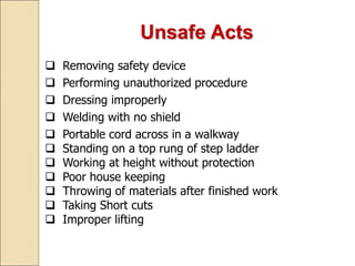 Unsafe Act and Unsafe condition | PPT