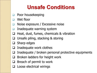Unsafe Conditions Examples