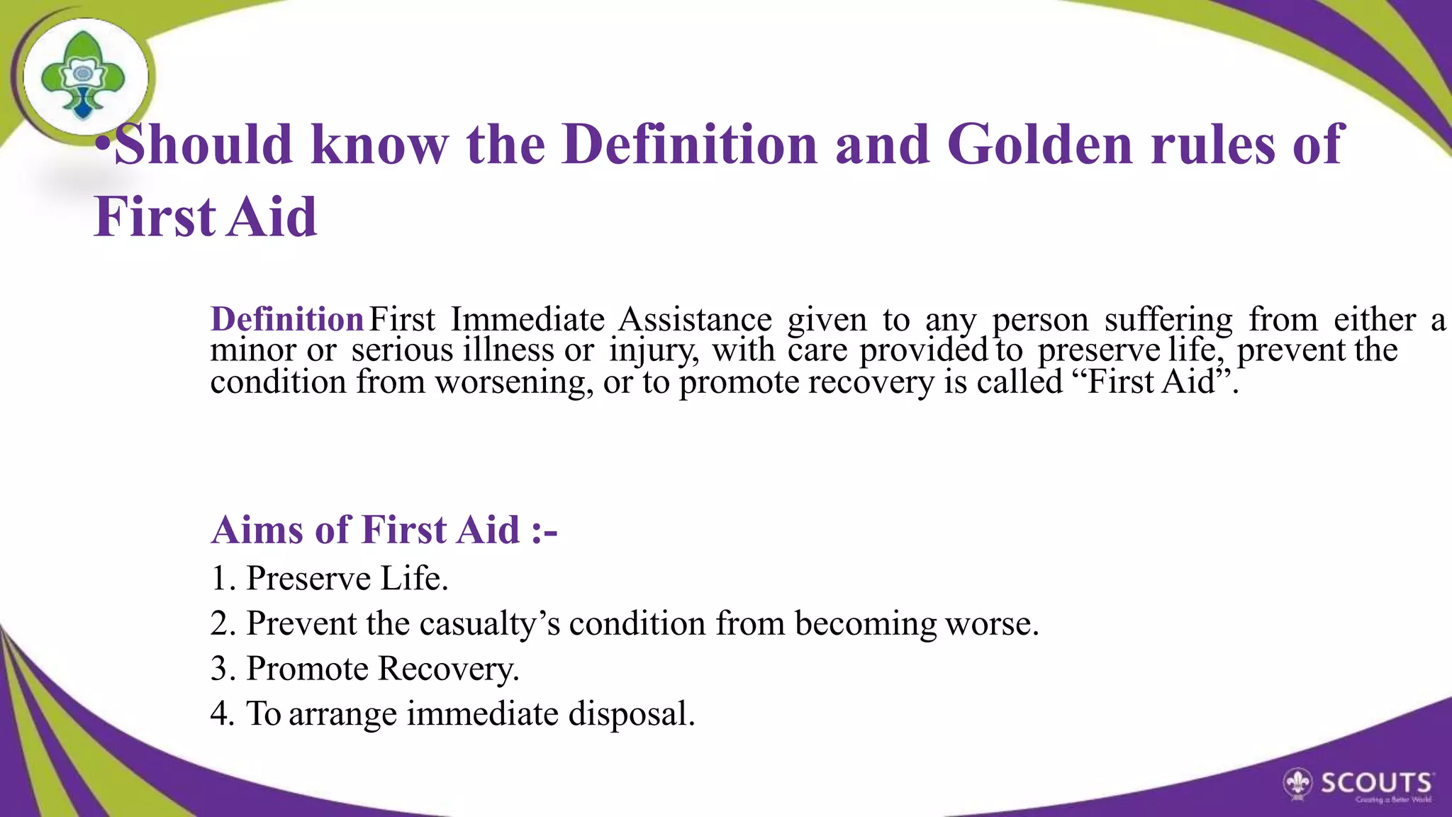 GOLDEN RULES OF FIRST AID | PPTX