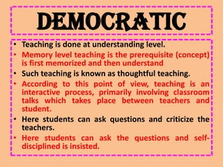 2. core 3 types of teaching and characteristics of teaching | PPT