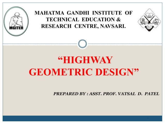 2.2 HIGHWAY TRANSPORTATION : HIGHWAY GEOMETRIC DESIGN (TRE) 3150611 GTU ...
