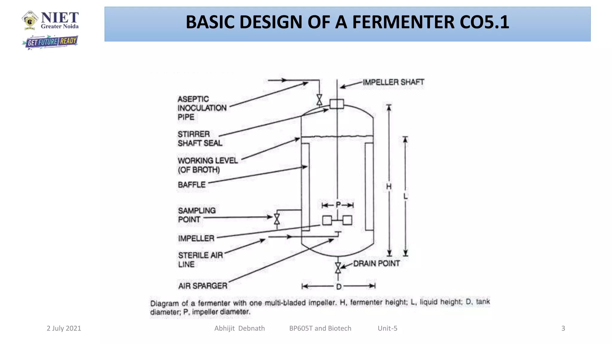 Large scale production fermenter design | PPTX