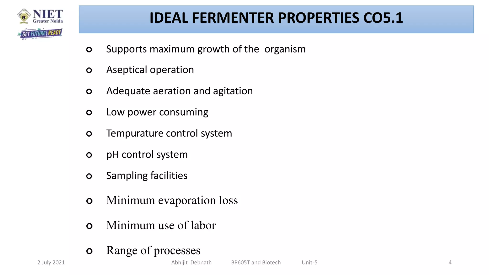 Large scale production fermenter design | PPTX