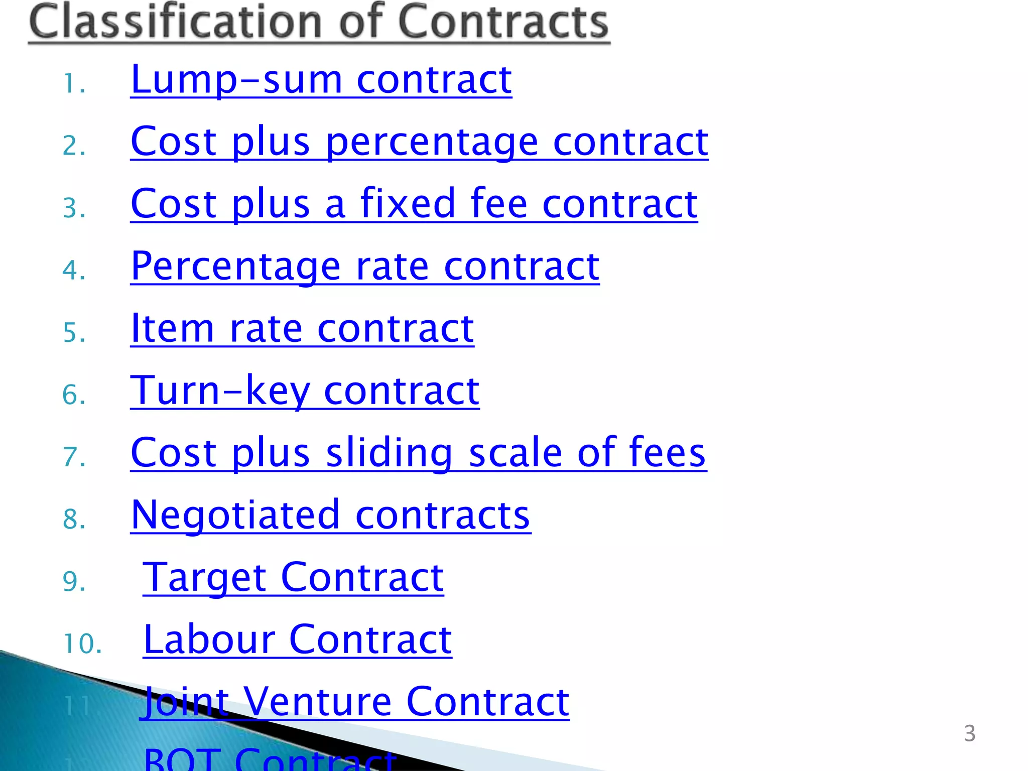 types of contracts | PPT