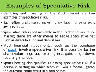Pure and Speculative Business Risks PGP VIVA VVIT | PPT