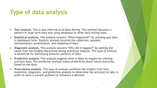 Data analytics vs. Data analysis