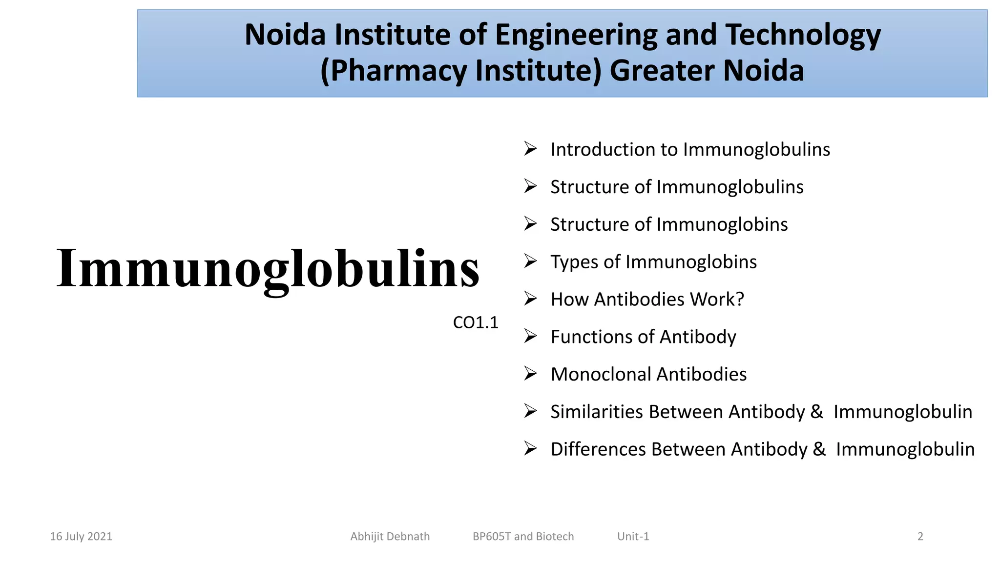 Structure of Immunoglobulins | PPTX