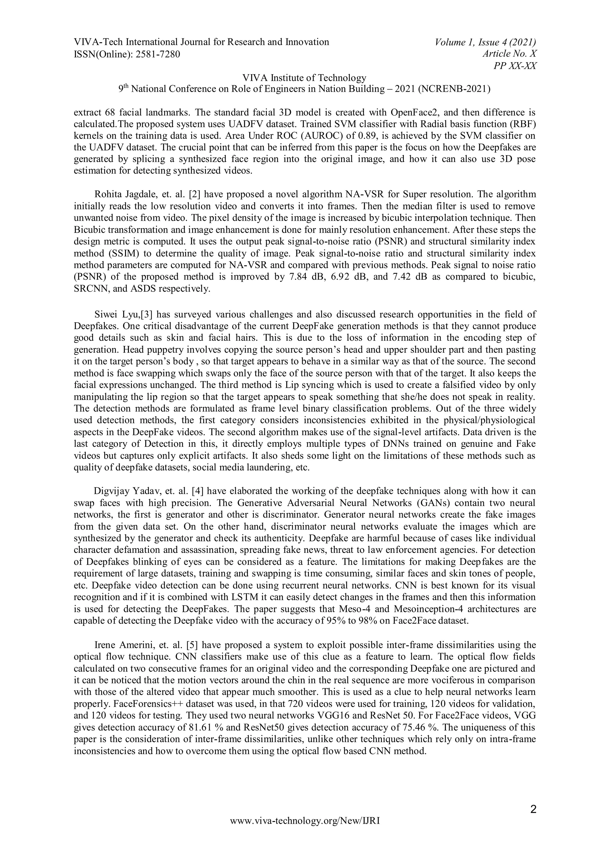 Deepfake Detection Techniques A Review Pdf