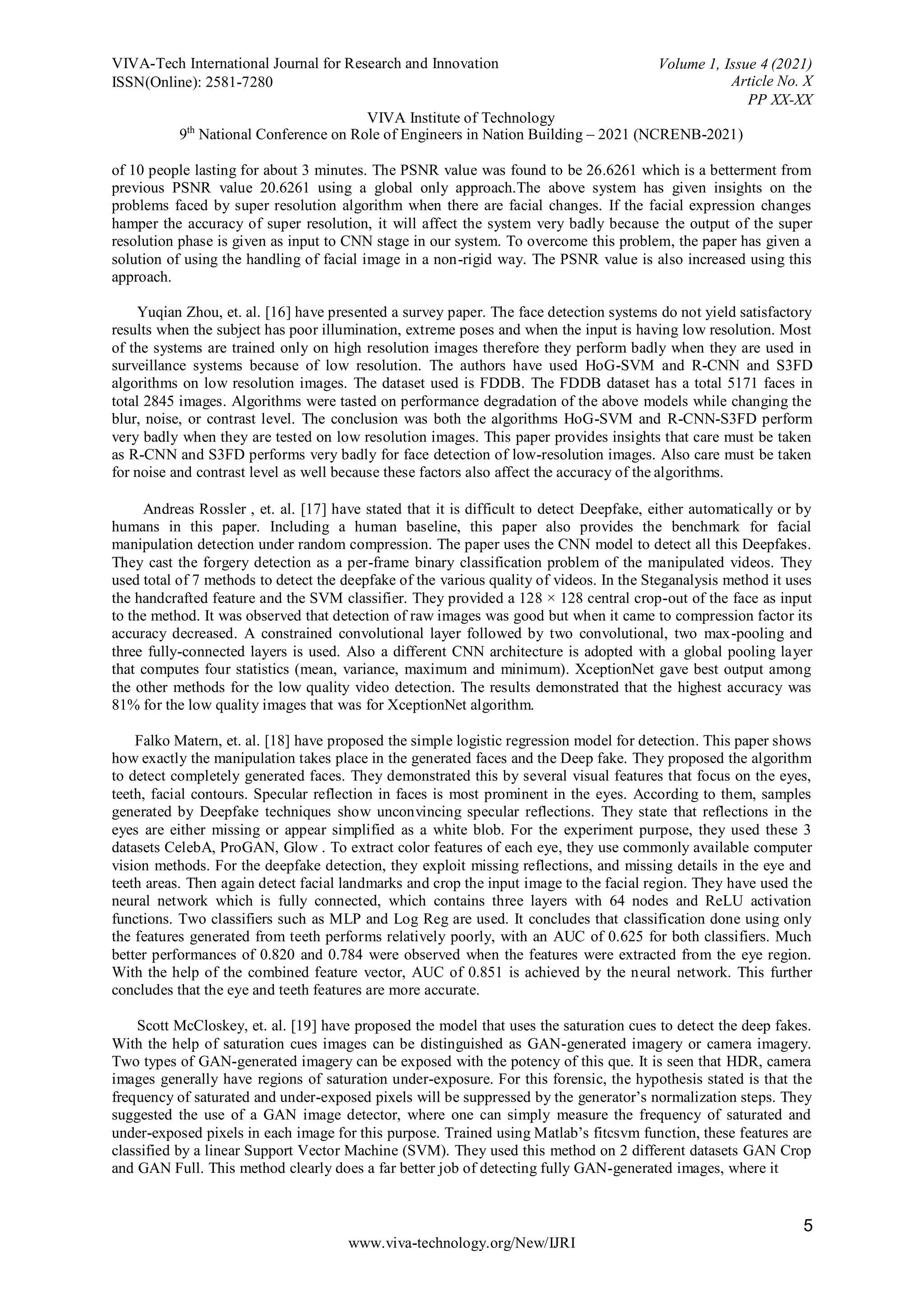 DEEPFAKE DETECTION TECHNIQUES: A REVIEW | PDF