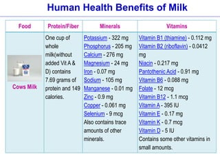 Food Value of Milk (Why We Need Milk?) | PPTX