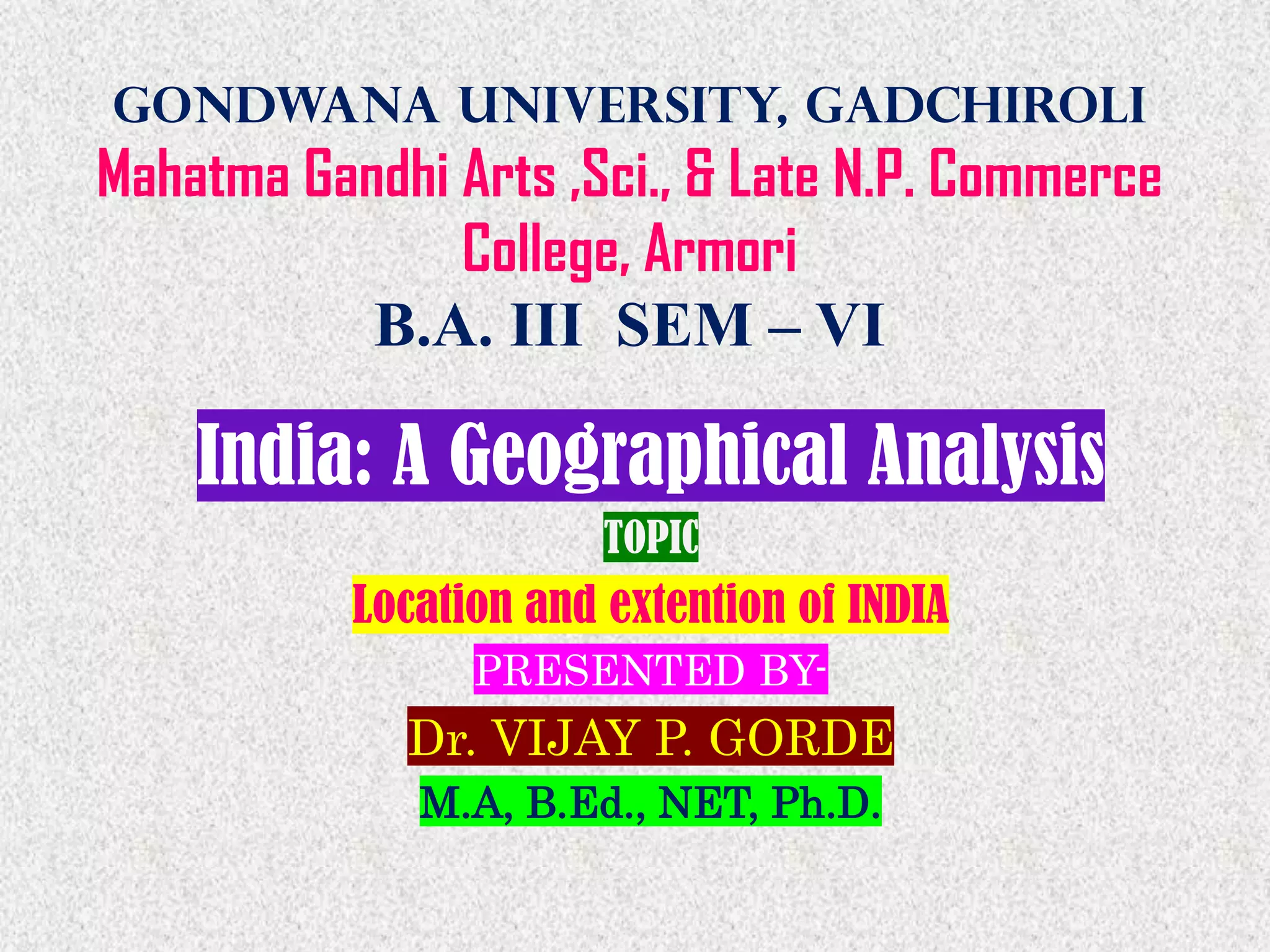 Location & extent of India | PDF