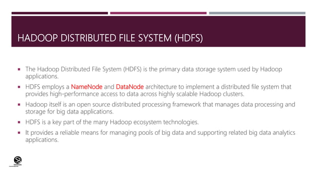 Design of Hadoop Distributed File System | PPTX