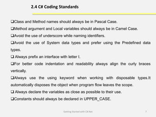 2.Getting Started with C#.Net-(C#) | PDF | Programming Languages | Computing