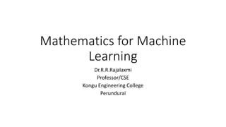 2.mathematics for machine learning | PPTX