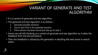 Hill climbing algorithm | PPTX