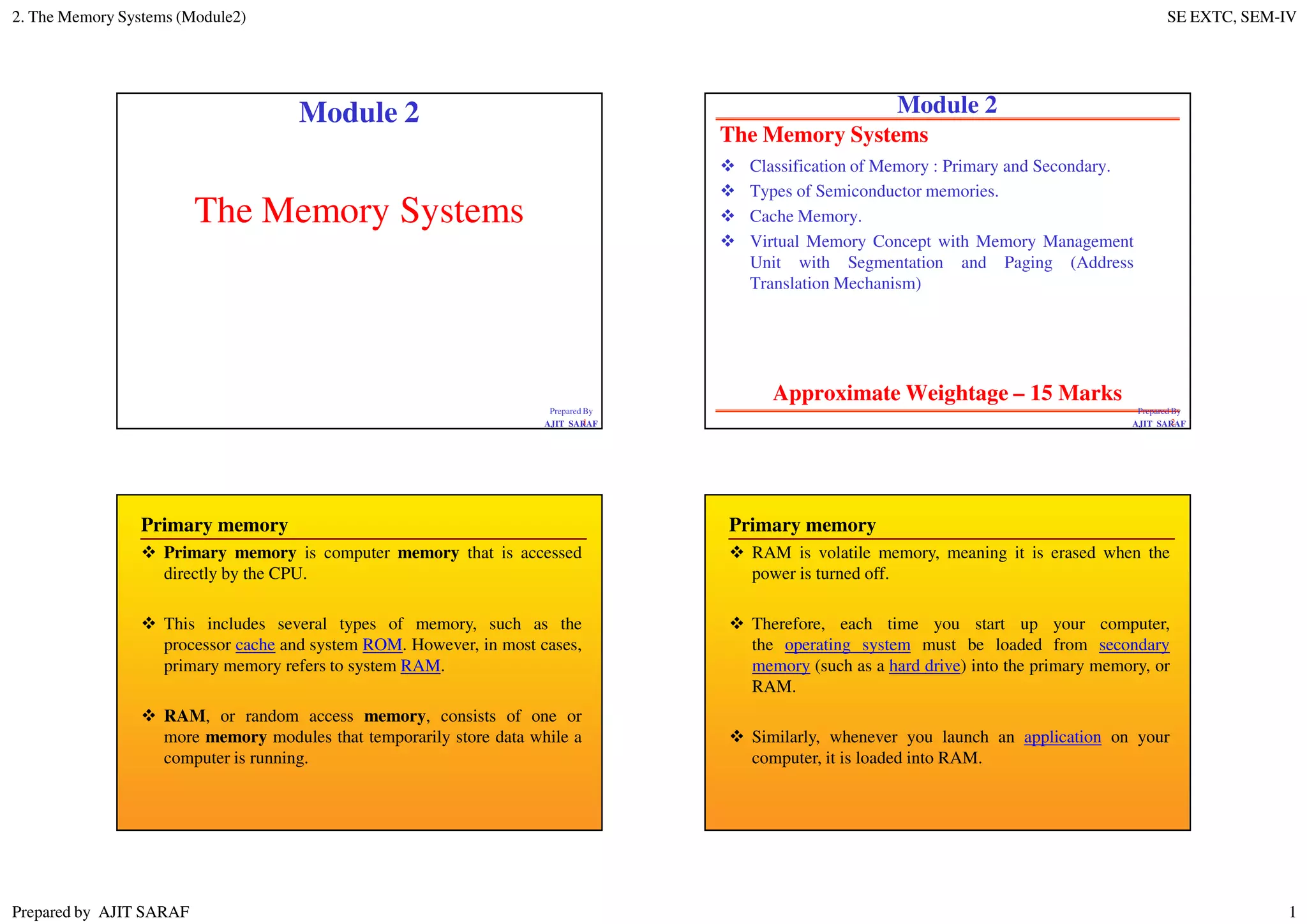 2. the memory systems (module2) | PPT